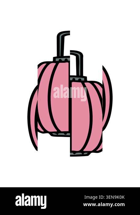 splitting motion animation of paper hanging lantern in traditional ...