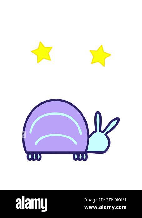 spinning stars animation of cute cartoon of a green bug Stock Video ...
