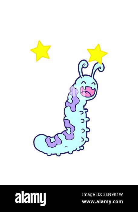 spinning stars animation of funny caterpillar Stock Video Footage - Alamy
