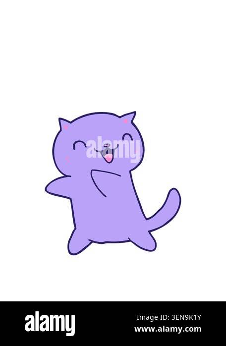 stretching up animation of retro cartoon cat Stock Video Footage - Alamy
