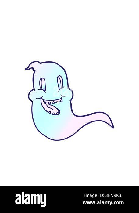 blinking radial lines animation of halloween spooky ghost Stock Video ...
