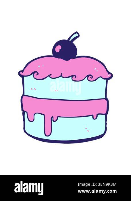 pixelize effect animation of a cartoon cake Stock Video Footage - Alamy