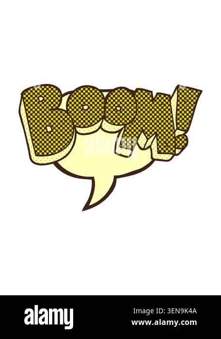 changing color animation of freehand drawn comic book speech bubble ...
