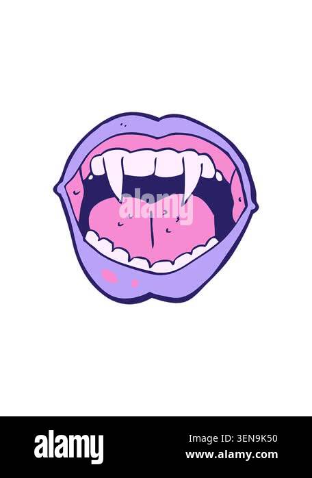 attention grabbing animation of cartoon vampire mouth Stock Video ...