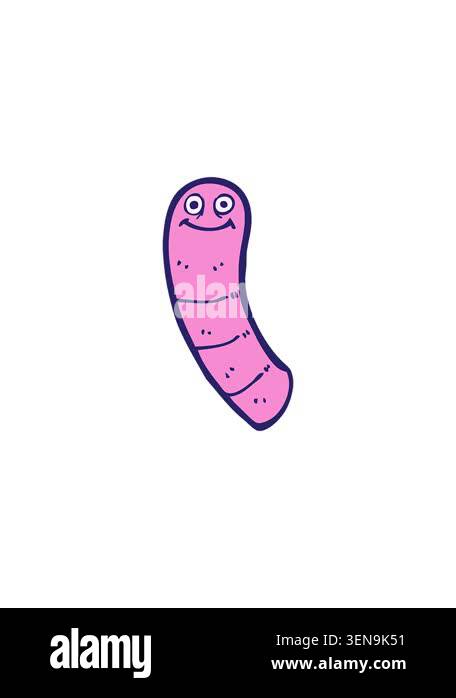 radioactive glowing animation of cartoon of worm Stock Video Footage ...