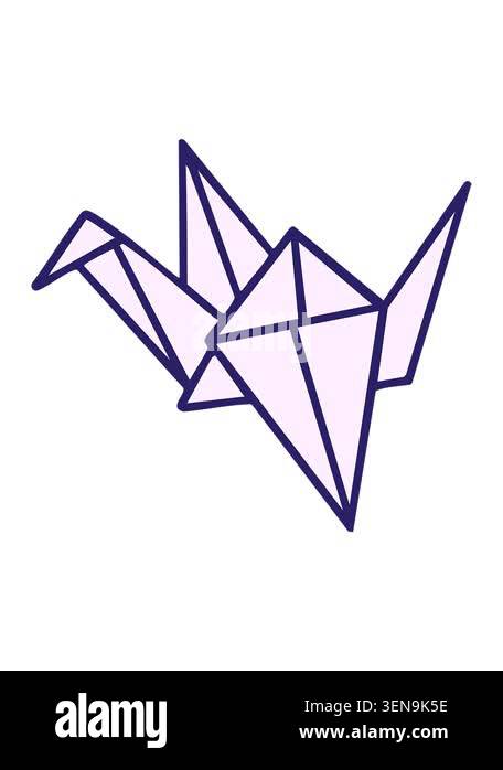 bobbing motion animation of a japanese folded paper origami bird Stock ...