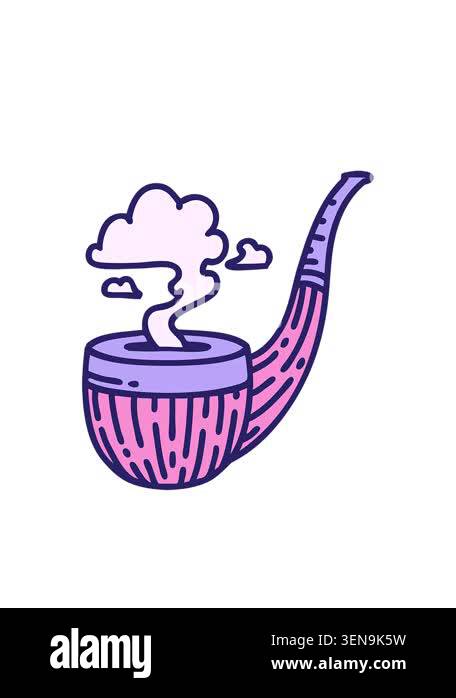 blinking radial lines animation of tattoo image of a smokers pipe Stock ...