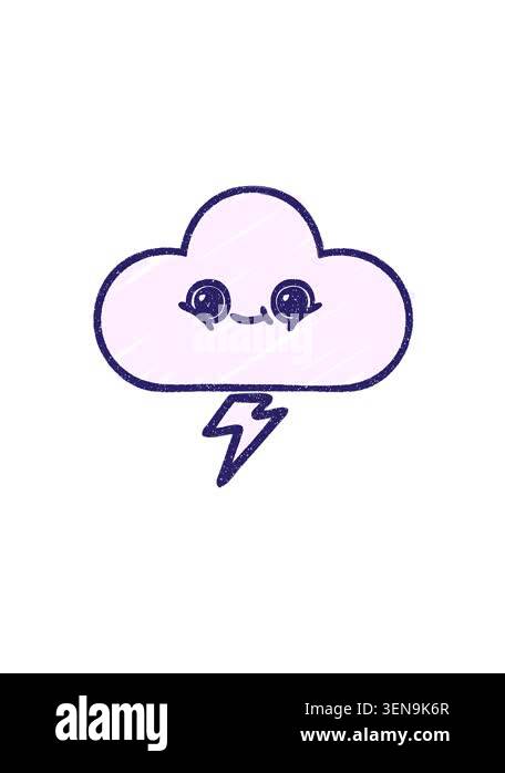 sales flash animation of Thunder Cloud Chalk Drawing Stock Video ...