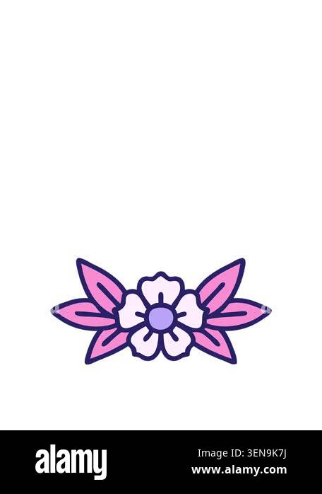 stretching up animation of floral drawing element Stock Video Footage ...