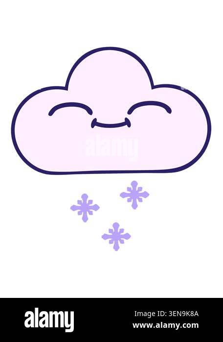 jiggle motion animation of cute cartoon of a snow cloud Stock Video ...