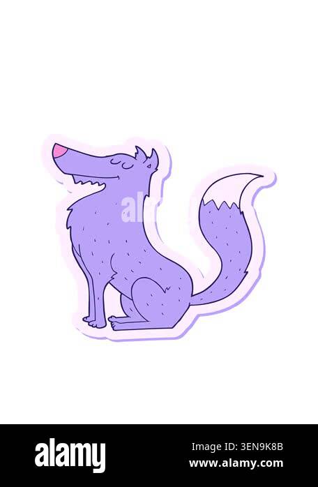 bobbing motion animation of sticker of a cartoon wolf Stock Video ...