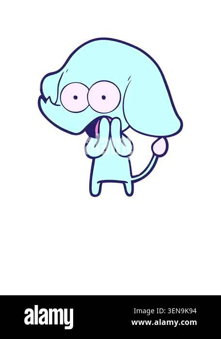 rise and float animation of cute cartoon elephant Stock Video Footage ...