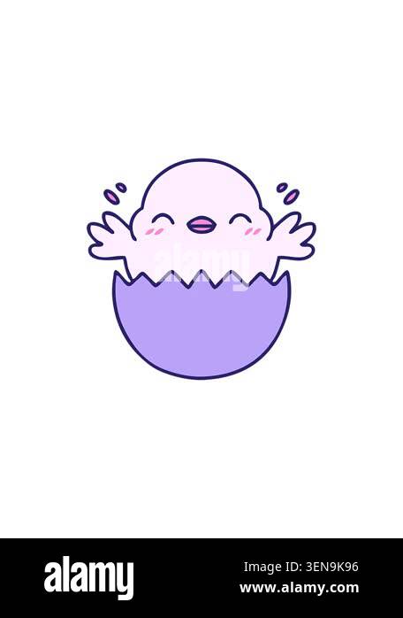 sales flash animation of cartoon of a cute baby bird hatching from an ...