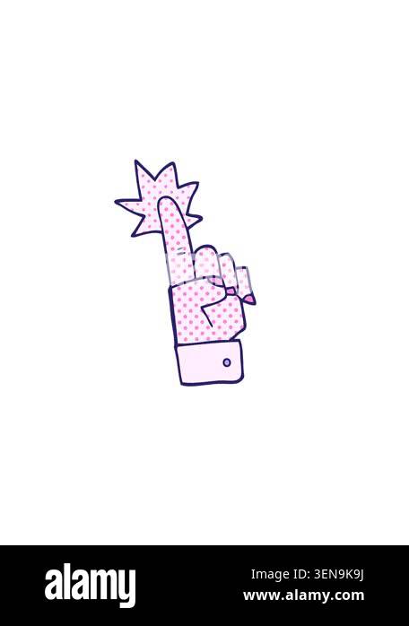 horizontally vibrating animation of cartoon doodle pointing hand Stock ...