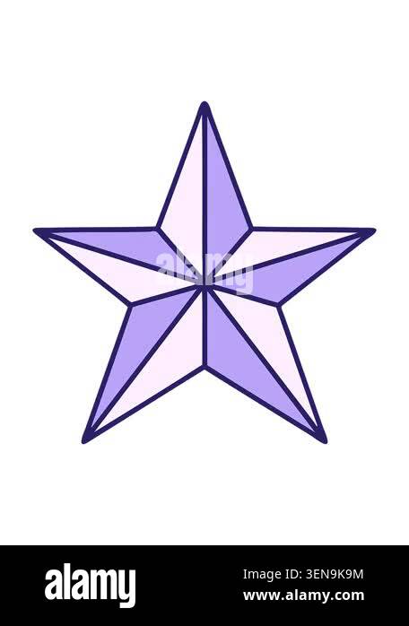 bob and pause animation of neon iconic tattoo style image of a star ...