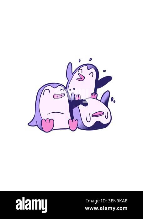 flashy sales animation of cartoon happy penguins Stock Video Footage ...