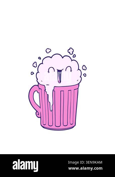 stretching up animation of happy cartoon mug of beer Stock Video ...