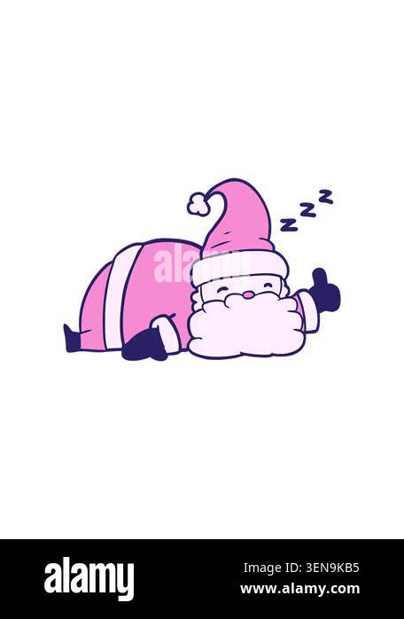 attention grabbing animation of cartoon sleepy santa giving thumbs up ...