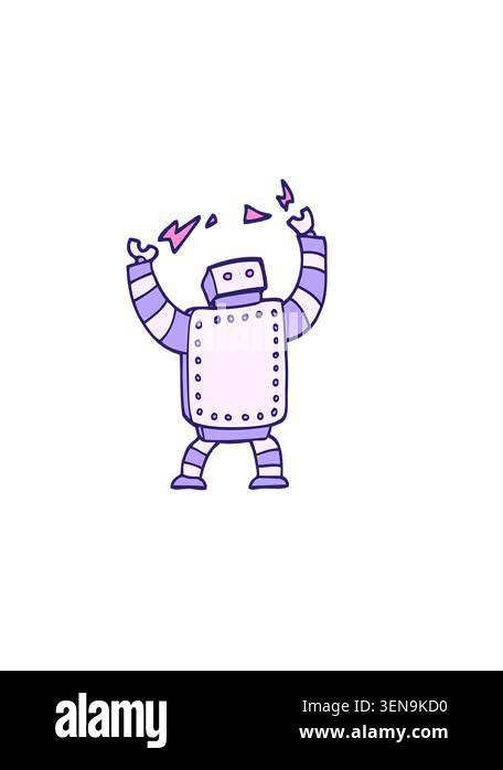 horizontally vibrating animation of hand drawn doodle style cartoon ...