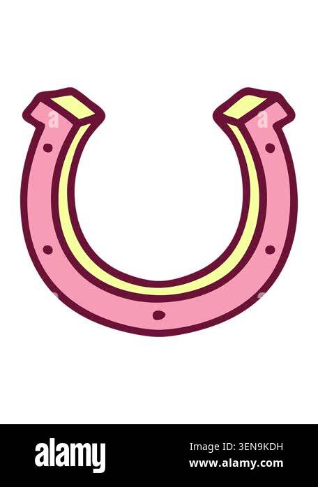 bobbing motion animation of iconic tattoo style image of a horse shoe ...