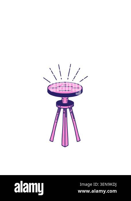 rise and float animation of drawing of a wooden stool Stock Video ...