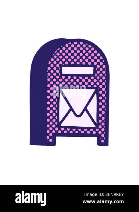 vibrating motion animation of comic book style cartoon of a mail box ...
