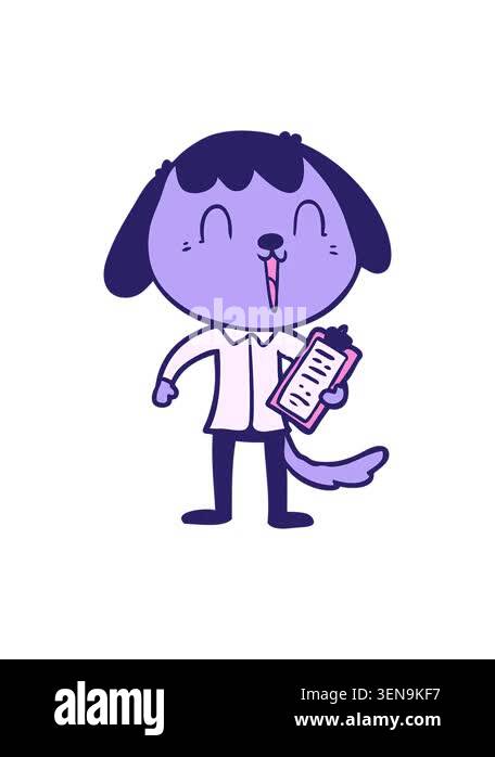 shaking motion animation of cute cartoon dog wearing office shirt Stock ...