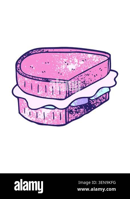 pixelize effect animation of cartoon doodle toasted sandwich Stock ...