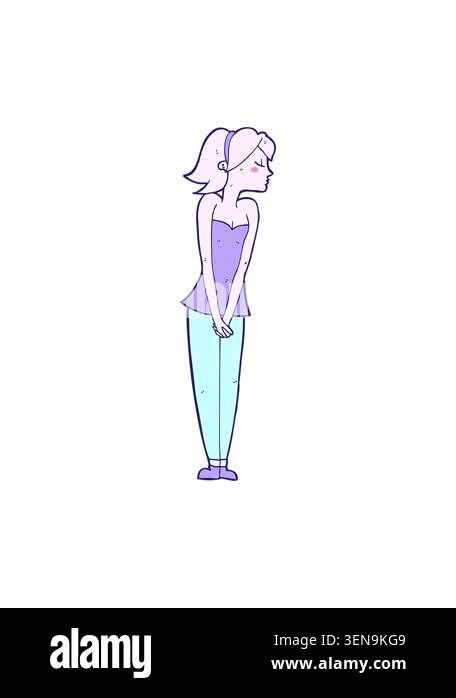 shine light effect animation of cartoon pretty woman Stock Video ...