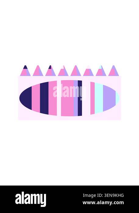 attention grabbing animation of pack of coloring pencils icon Stock ...