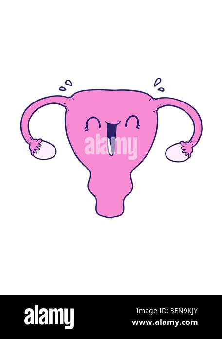 vibrating motion animation of cartoon happy uterus Stock Video Footage ...