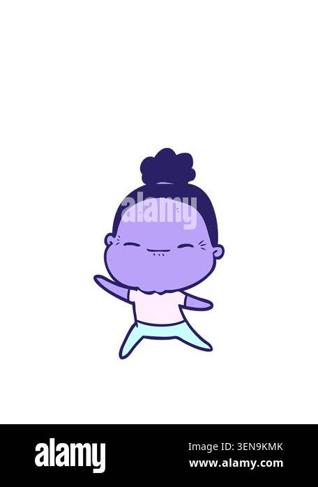 stretching up animation of cartoon peaceful old woman Stock Video ...