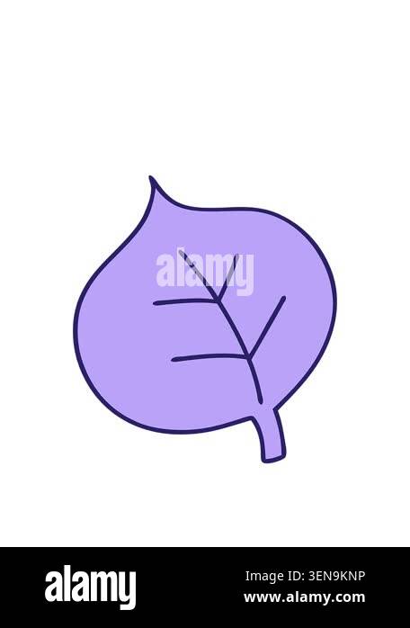 stretching up animation of cartoon of a simple magnificent leaf Stock ...