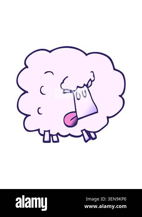shivering motion animation of cartoon doodle funny sheep Stock Video ...