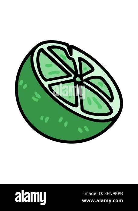 pressure popping animation of big brazil lime sliced in half Stock ...