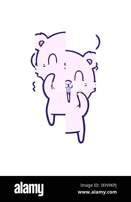 splitting motion animation of polar bear bright neon cartoon Stock ...