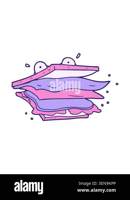 pixelize effect animation of sandwich cartoon character Stock Video ...