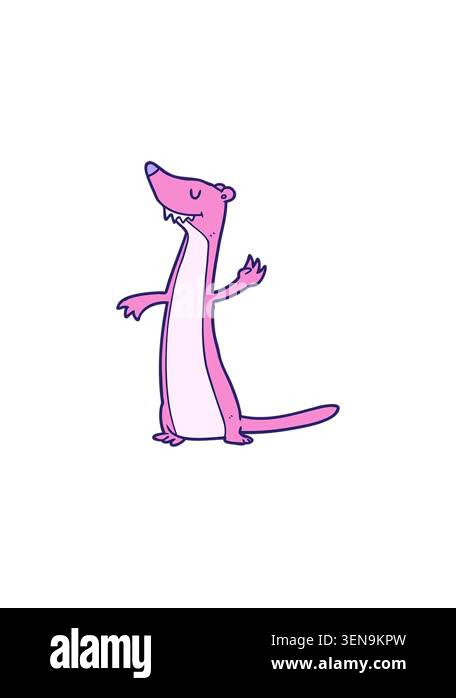 splitting effect animation of cartoon weasel Stock Video Footage - Alamy