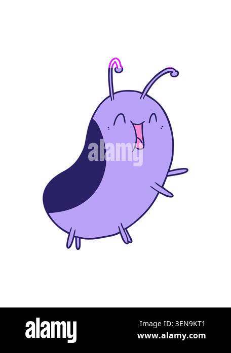 power up animation of cartoon happy bug Stock Video Footage - Alamy
