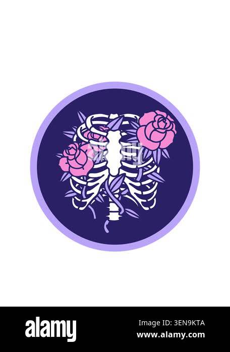 blinking radial lines animation of sticker of tattoo in traditional ...