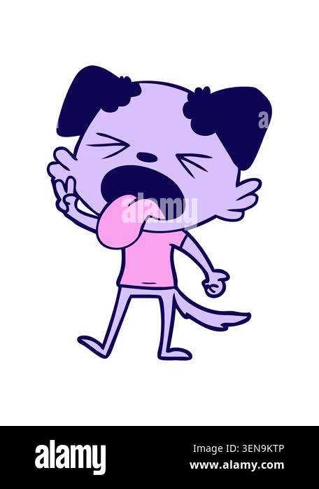 neon light effect animation of cartoon of disgusted dog Stock Video ...