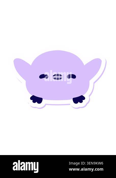 neon light effect animation of cute cartoon baby bird sticker Stock ...