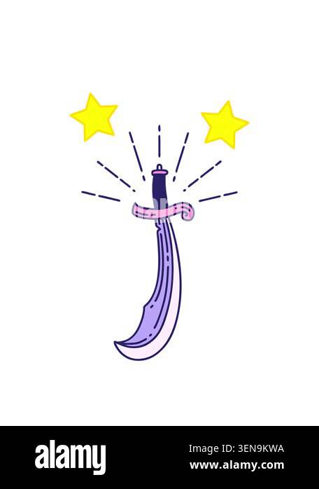 spinning stars animation of illustration of a traditional tattoo style ...