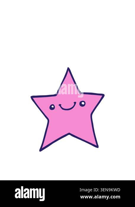 jumping motion animation of happy cartoon star Stock Video Footage - Alamy