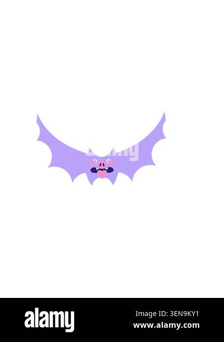 horizontally vibrating animation of cute halloween bat Stock Video ...