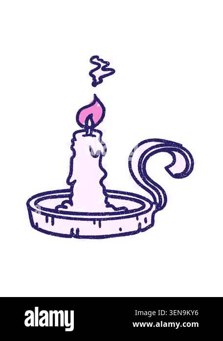 vibrating motion animation of Candle Holder Chalk Drawing Stock Video ...