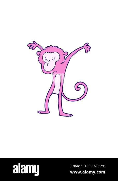 splitting effect animation of a cartoon monkey Stock Video Footage - Alamy
