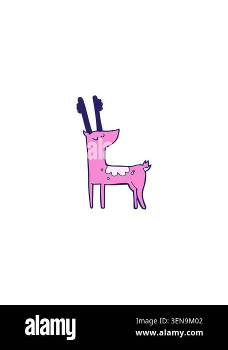 flashy sales animation of cartoon drawing of a deer Stock Video Footage ...