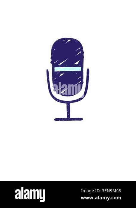 rise and float animation of Microphone Chalk Drawing Stock Video ...