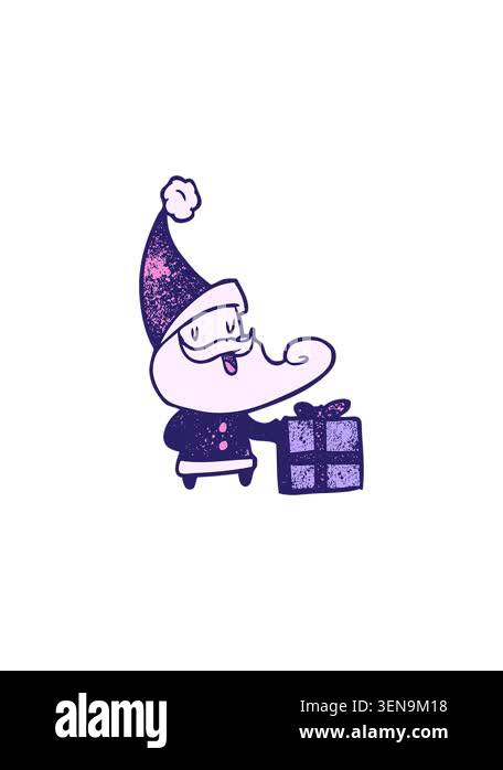 splitting effect animation of cartoon santa claus image Stock Video ...